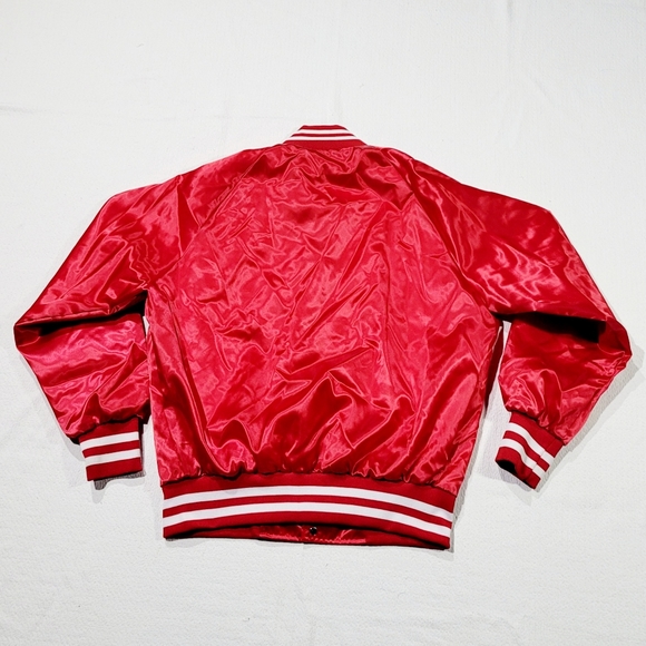 Sportsmaster | Jackets & Coats | Vintage Red Dot Red Satin Varsity ...